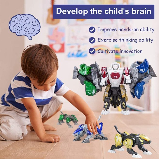 Amazon.com: Bogeer [ New Pack ] Transform Robot Kids Toys, 4 Pcs Mini ...