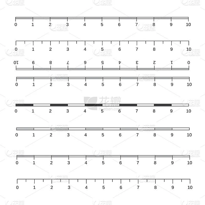 用于测量距离矢量的地图比例尺图形-花瓣网