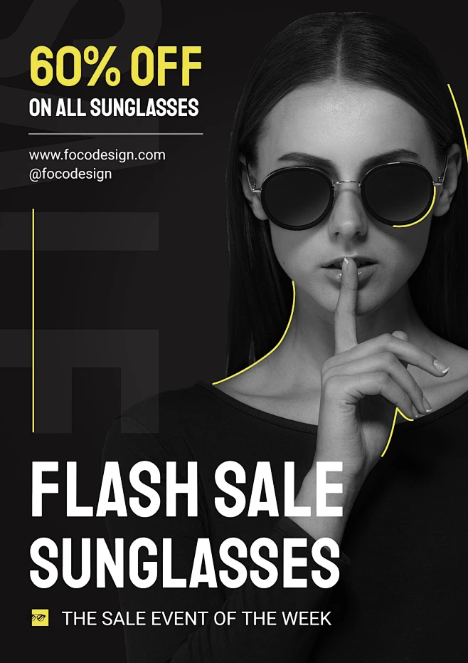 Fashion Sunglasses Discount Sale Promo Advertising Flyer素材-花瓣网