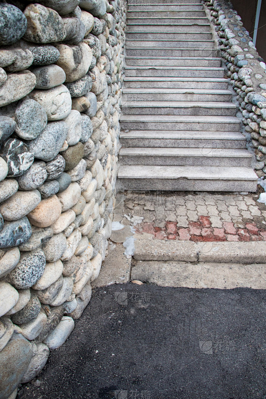 水泥,台阶,墙,台阶楼梯,石材,自然美,岩石,岩面,鹅卵石,视角