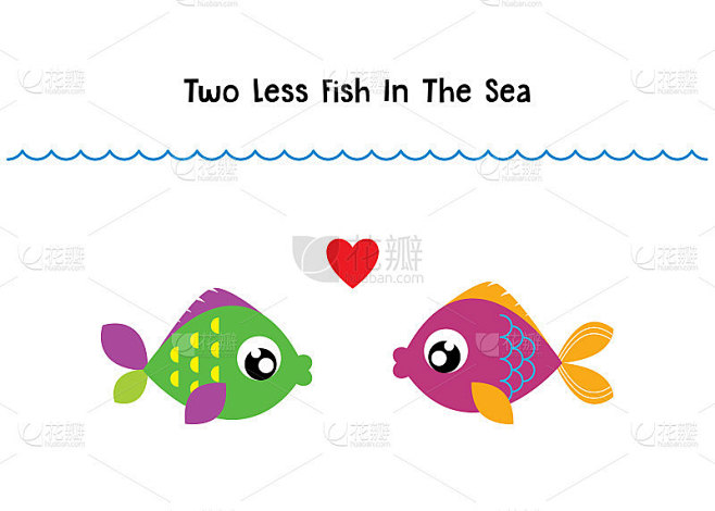 less fish in the sea valentine greeting card vecto