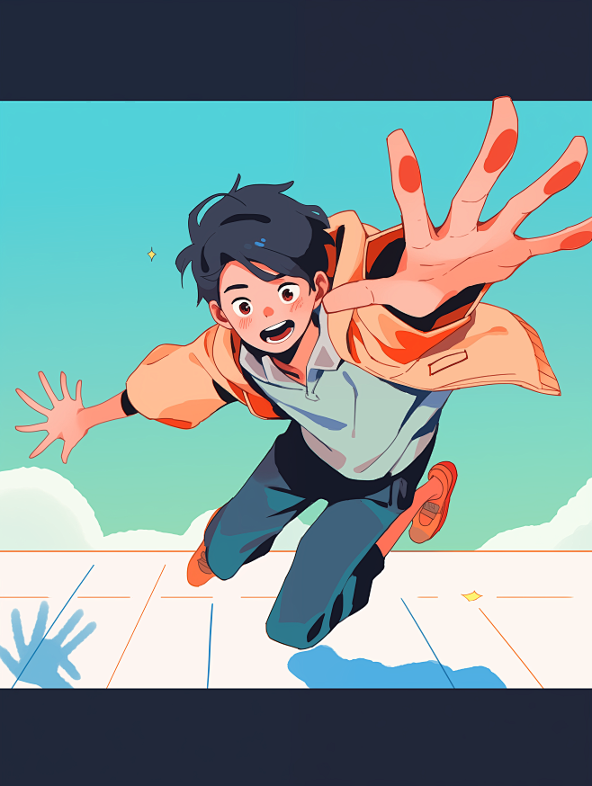 liepin_A_20_year_old_boy_running_towards_the_camera_reaching_ou ...