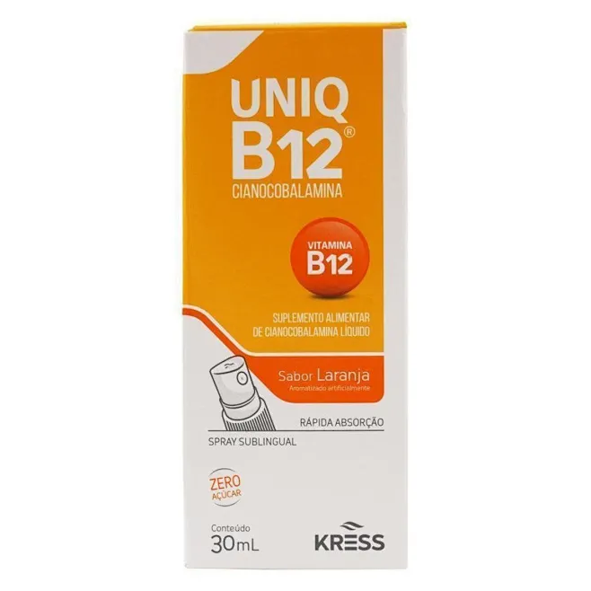 UNIQ B12 Spray de Vitamina B12 Sabor Laranja 30ml Kress-花瓣网
