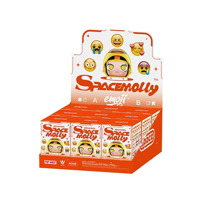 POPMART泡泡玛特MEGA SPACE MOLLY 100% × emoji™ 盲盒520礼物-tmall.com天猫-花瓣网