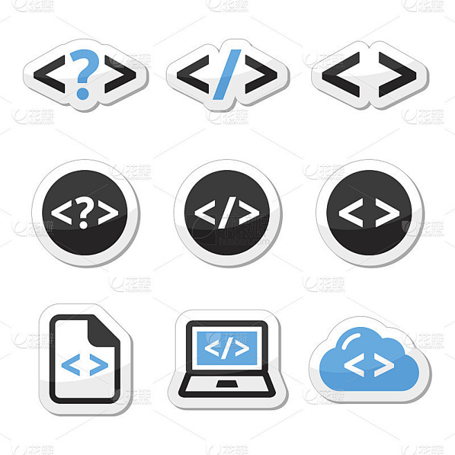 编程代码向量图标集