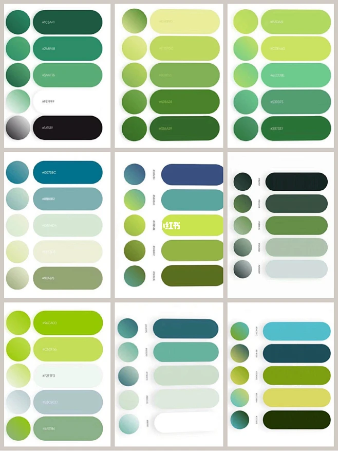 一组绿色配色参考 : 一组绿色配色参考-花瓣网