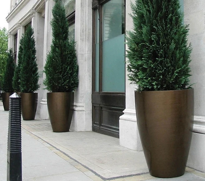 Modern Fiberglass Geo Vase Planter - Contemporary Outdoor Garden ...