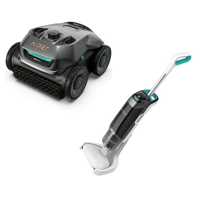 AIPER Seagull Pro Robotic Pool Cleaner with Pilot H2 Handheld Pool Vacuum