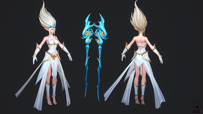 LOL-Janna 迦娜 风女 PBR-独立角色模型-微元素 - Element3ds.com!