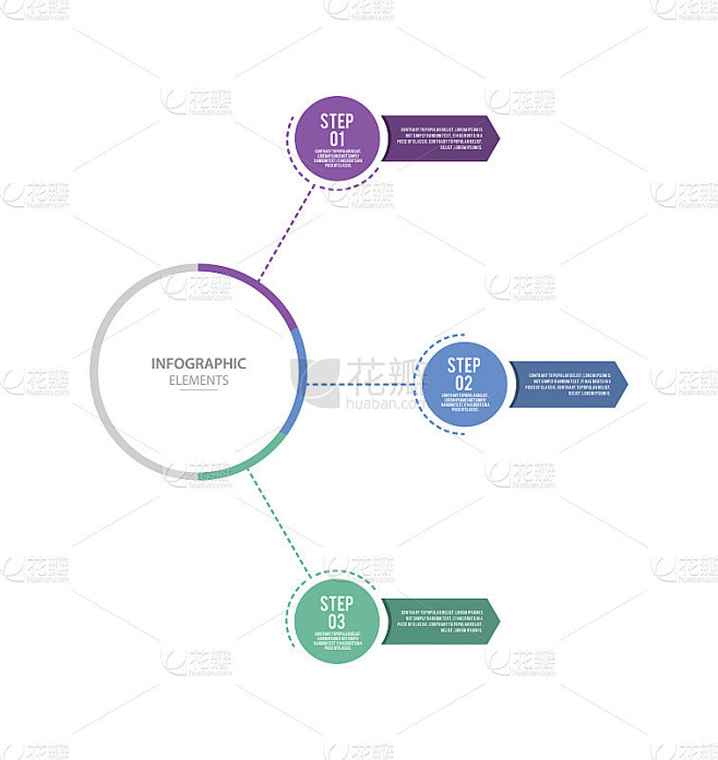 Infographic vector template with three options ste