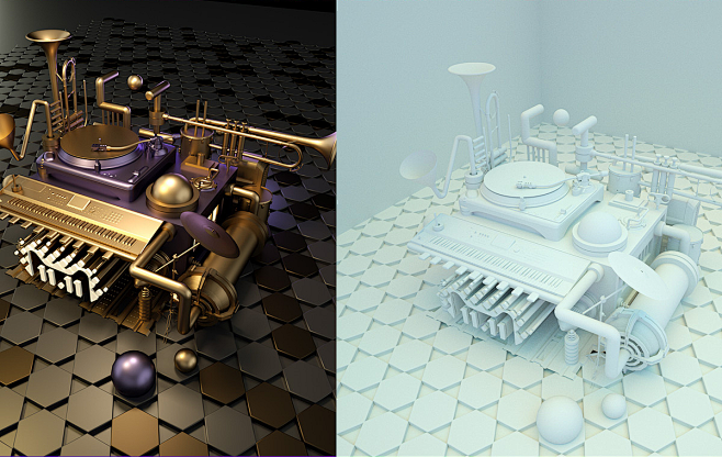 双十一天猫活动三维c4d立体背景素材