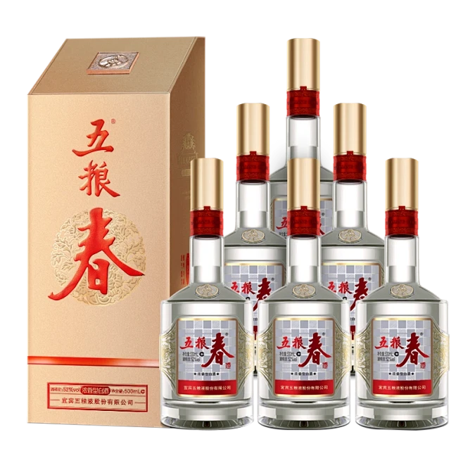 【冲奥季抢购中】第二代五粮春52度500mL*6瓶浓香型白酒整箱装-tmall.com天猫-花瓣网