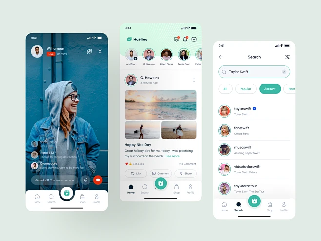 Hubline - Social Network App UI Kit by Unpixel Design on Dribbble-花瓣网