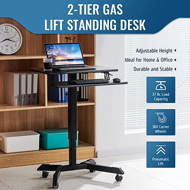 Amazon.com: VONLUCE Standing Desk with Keyboard Tray, Mobile Stand Up ...