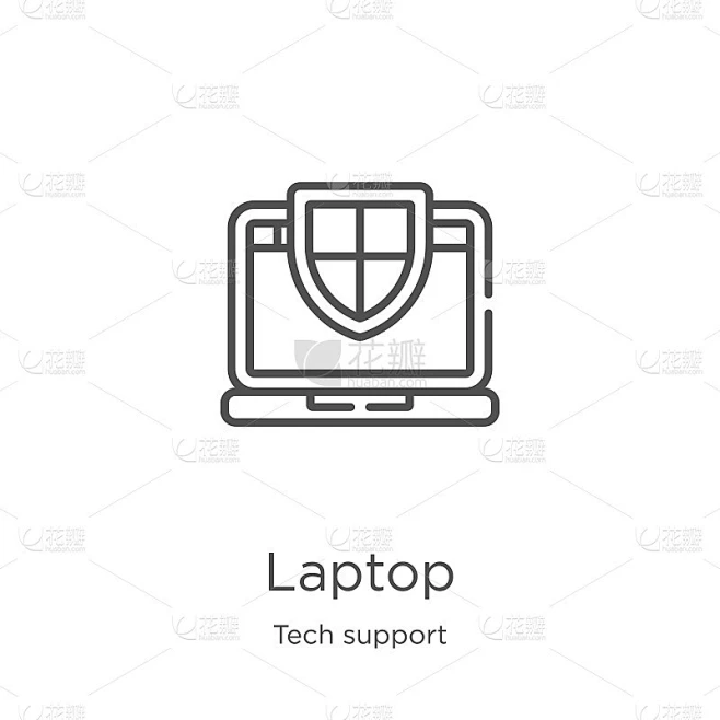laptop icon vector from tech support collection. T素材-花瓣网