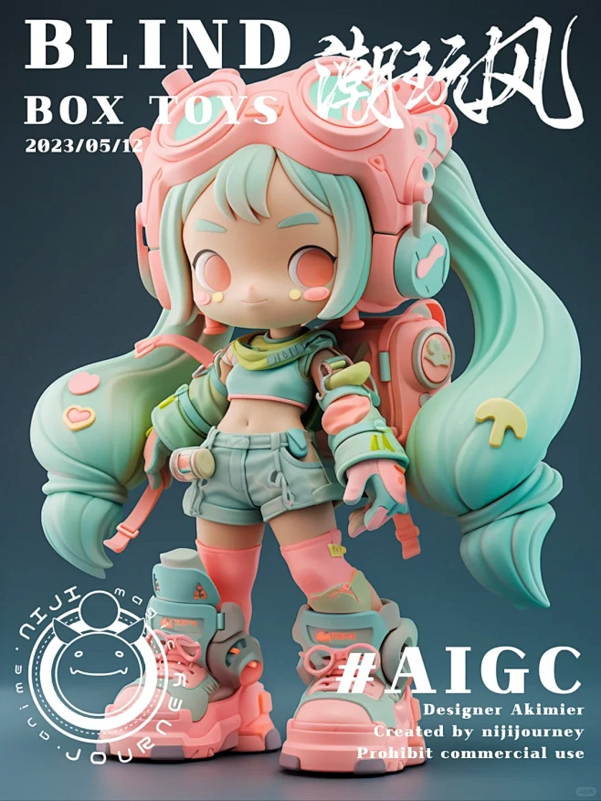 Vol.5｜AIGC·粉绿的碰撞｜潮玩盲盒-花瓣网