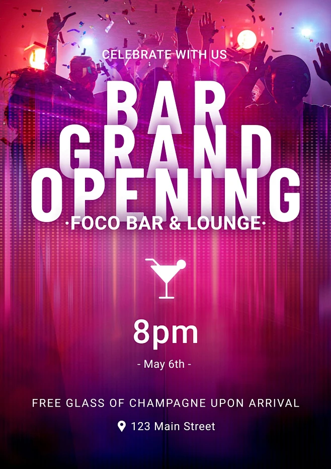 Bar Night Club New Grand Opening Advertising Flyer素材-花瓣网