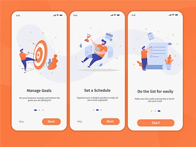 Clean UI screen for onboarding Project Management Apps ui ux design ui ...