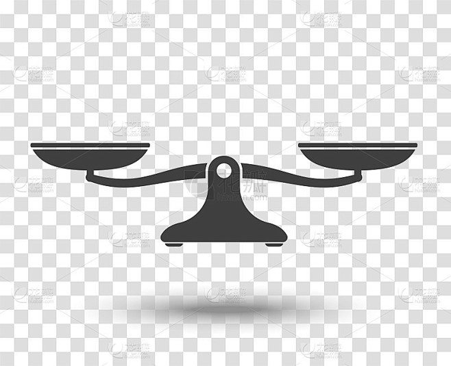 Scales balance icon on transparent background. Vec