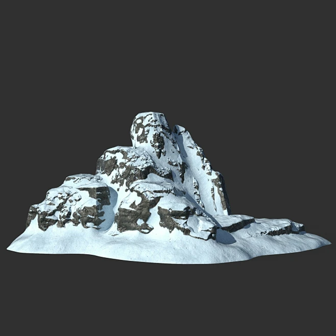 Low poly Zone of Snow Rock Pack A 2020-花瓣网