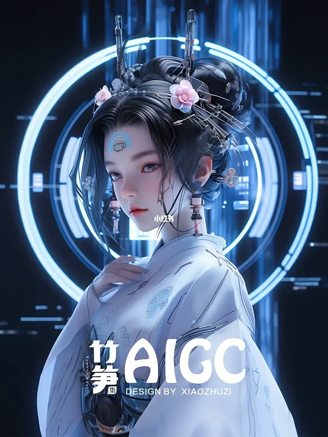 【AIGC】3D国风赛博少女| Midjourney