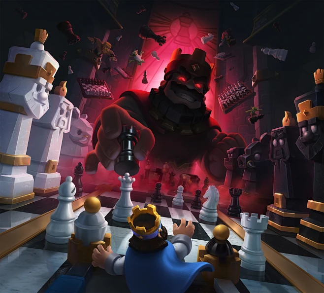 Dark Chess King Loading Screen- Clash Royale -花瓣网