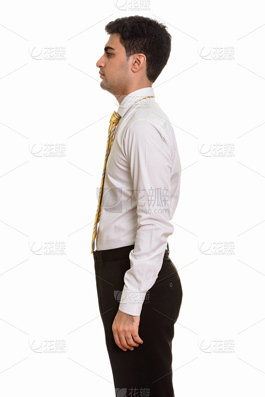 侧面像,男商人,青年人,白色背景,垂直画幅,套装,泰国,仅男人,仅成年人,商业金融和工业