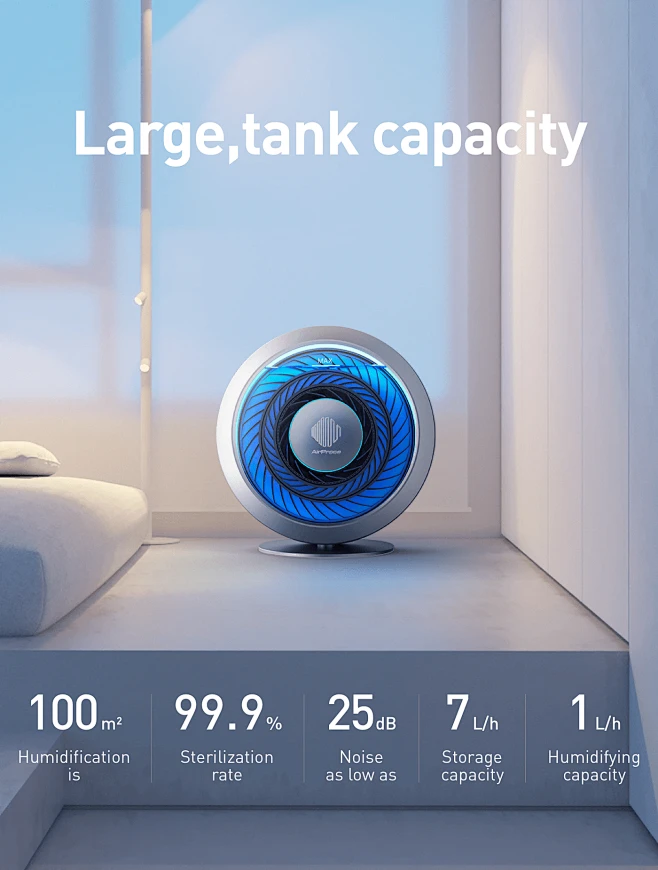 AH-220，AirProce STORM，圆形，加湿器，2019红点产品设计大奖，Honourable mention，图片_大设计图片素材-花瓣网