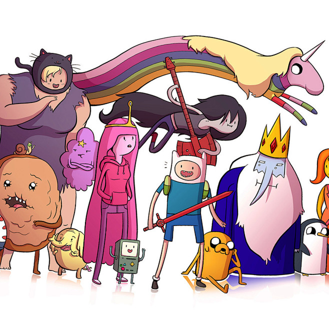 Adventure-time-finn-the-human-jake-the-dog-princess-bubblegum-lady ...