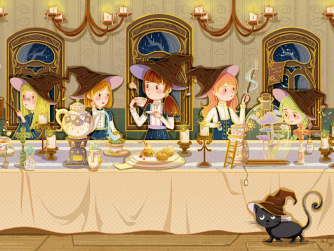魔女的茶话会_染柯__插画师作品_涂鸦王国gracg.com