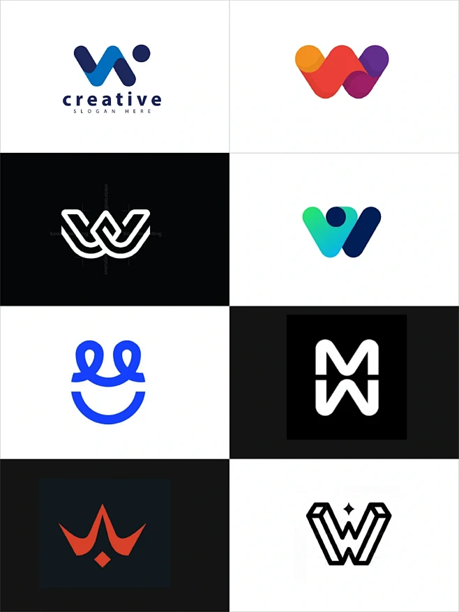 （002期）标志设计/W标志合集-花瓣网