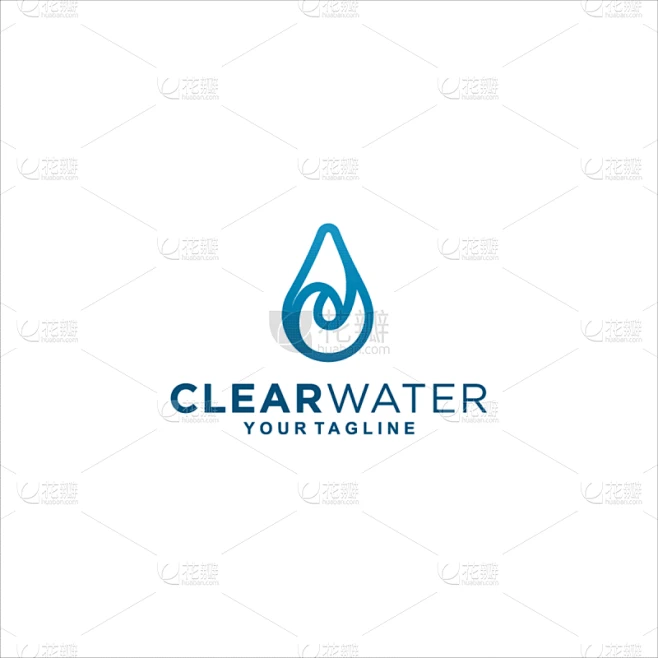 pure water logo design inspiration素材-花瓣网