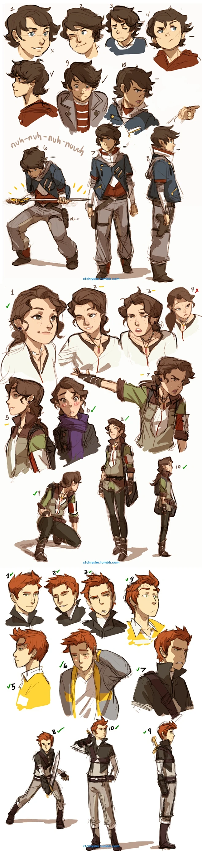 Trio Expression Sheets by dCTb-花瓣网