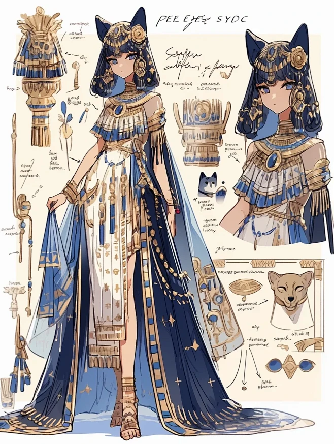 人物设计：古埃及神话·猫神芭丝特 - 小红书-花瓣网