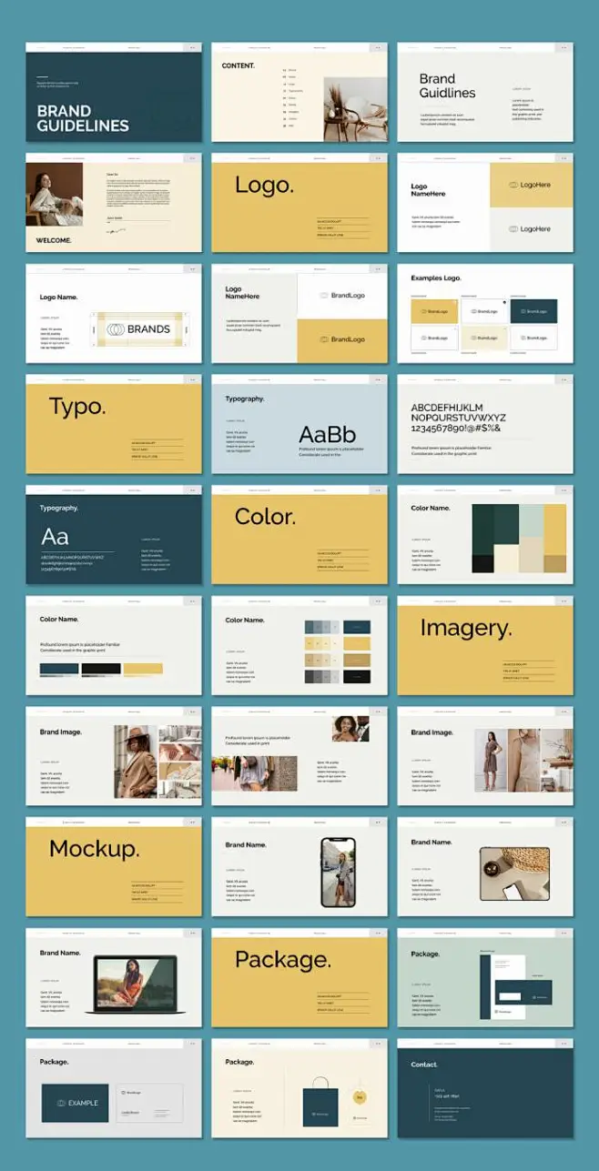 Adobe InDesign 的品牌指南演示模板-花瓣网