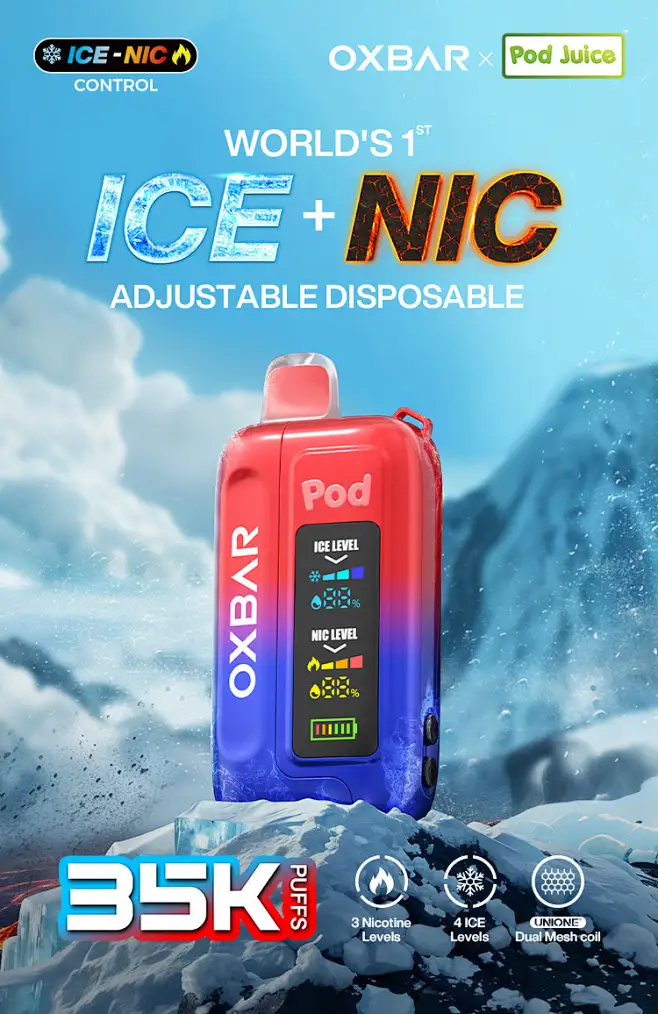 OXBAR，POD JUICE， 35K puffs，adjust ice and nic level-花瓣网