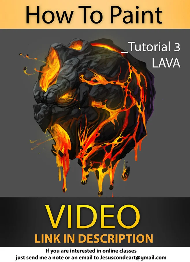 How To Paint LAVA _ Jesus Conde Tutorial 3 by JesusAConde on deviantART-花瓣网