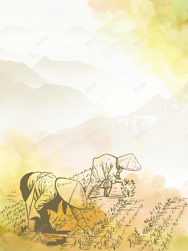 简笔手绘稻田秋收粮食海报背景psd高清素材 psd 大米包装 手绘 海报背景 秋收 稻田 简笔 粮食 远山 背景 设计图片 免费下载 页面网页 ...