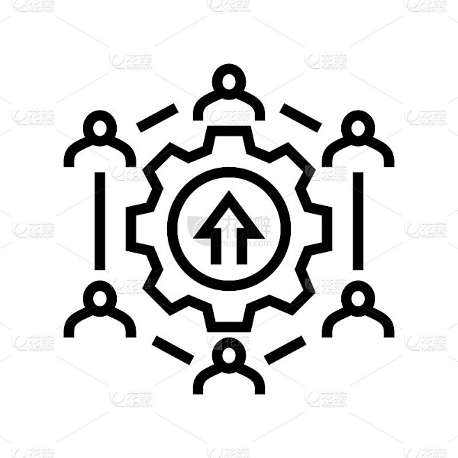 社会发展线图标矢量插图