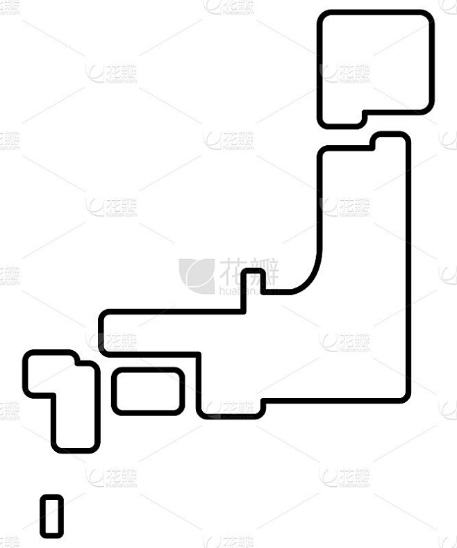 日本变形线画地图