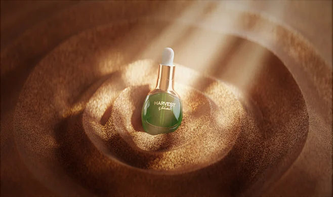 3d product 3d render advertisement body oil CGI cosmetics makeup ...