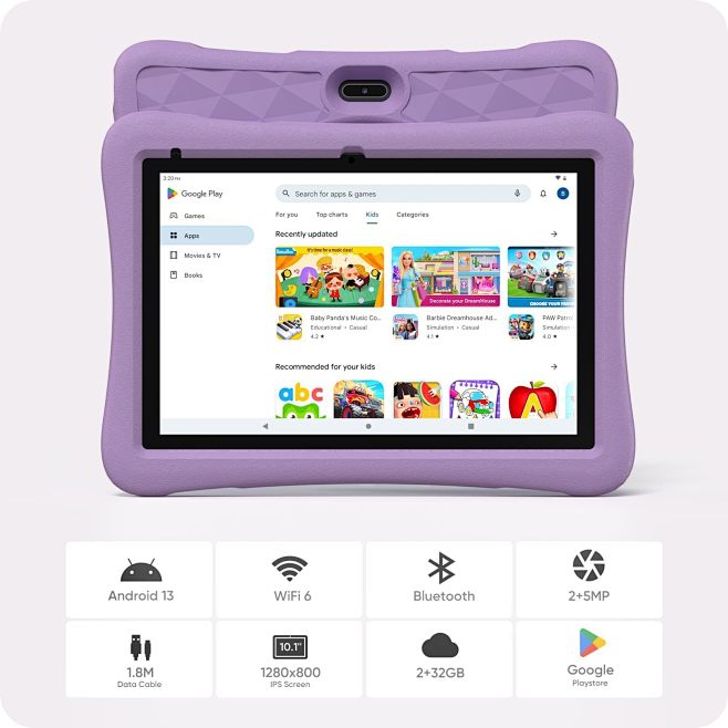 Amazon.com : Kids Tablet, 10 inch Tablet for Kids, Android 13, Google ...