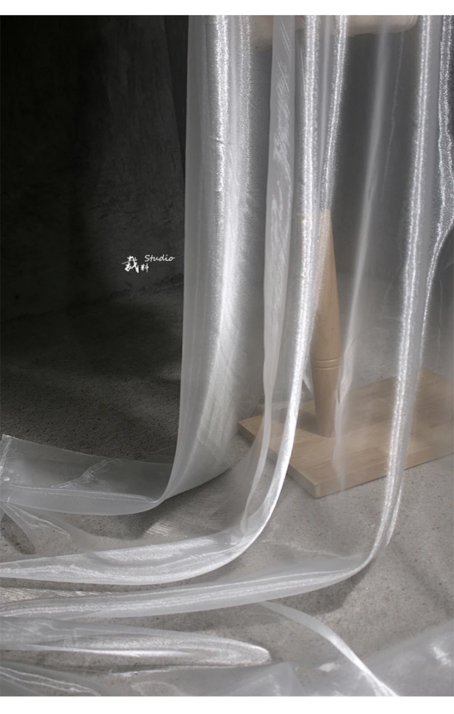 水光瀑布 透明闪光亮光布料网纱珠光欧根纱透视婚纱礼服童装面料-淘宝网-花瓣网