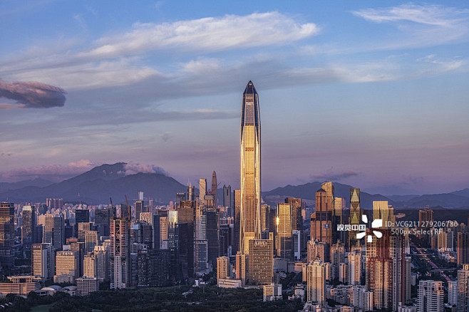 深圳福田中心区城市风光正版图片素材