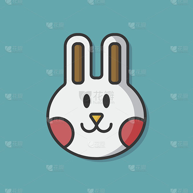 宠物兔子矢量图标
