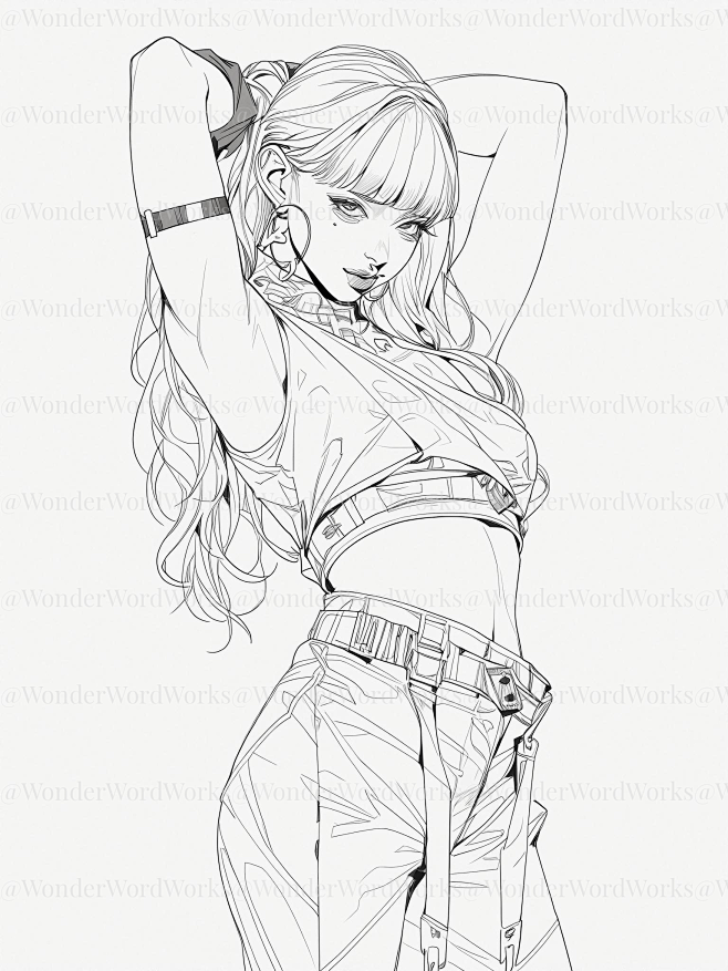 K Pop Idol Coloring Page