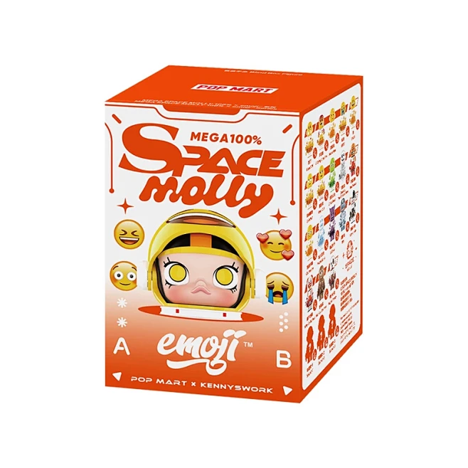 POPMART泡泡玛特MEGA SPACE MOLLY 100% × emoji™ 盲盒520礼物-tmall.com天猫-花瓣网
