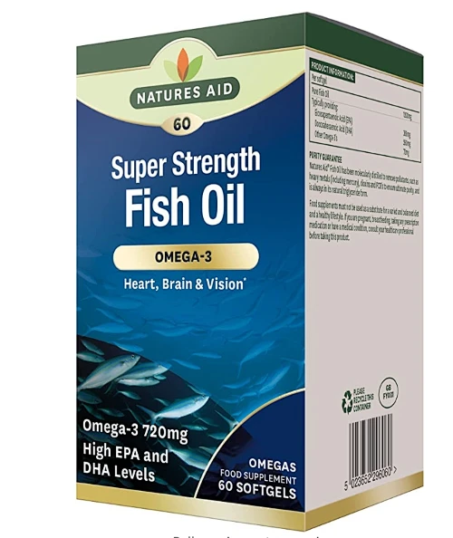 Natures Aid Super Strength Fish Oil - Omega-3 - 60 Softgel : Amazon.co ...