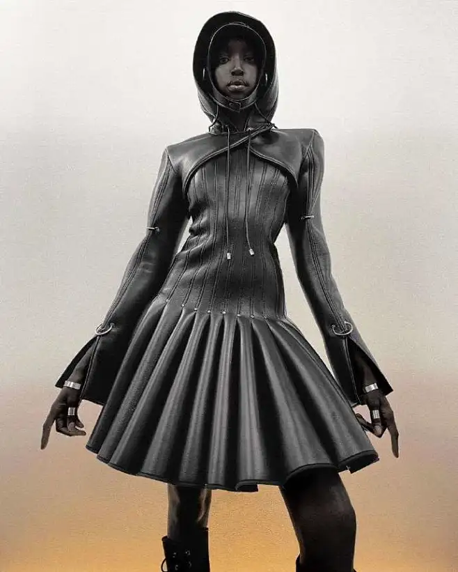 #服装设计# 灵感说 | The Magpie Suit AW21 “Armour” 褶皱裙摆如同喜鹊的翅膀羽毛 by：ROBERT WUN ...