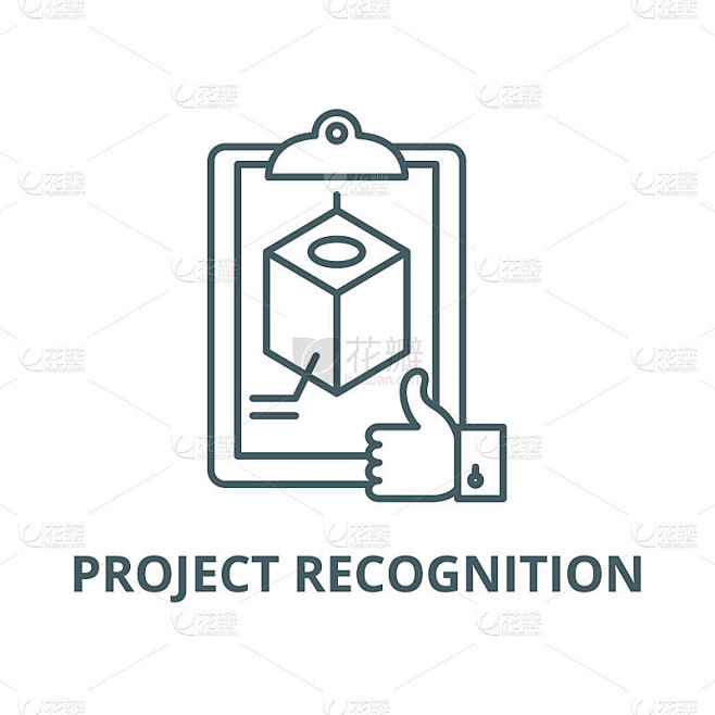 Project recognition vector line icon, linear conce